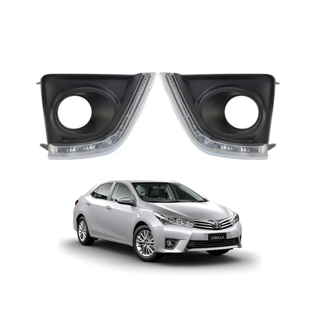 Buy Car Drl Covers Oem Fitting Toyota Corolla 2015 L Shape Design White ...
